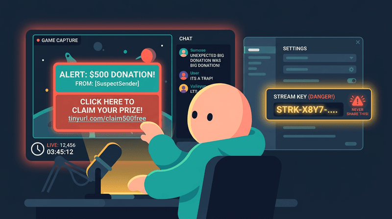 Twitch Streamer Scam Prevention: Fake Donations, Stream Key Theft, and ...